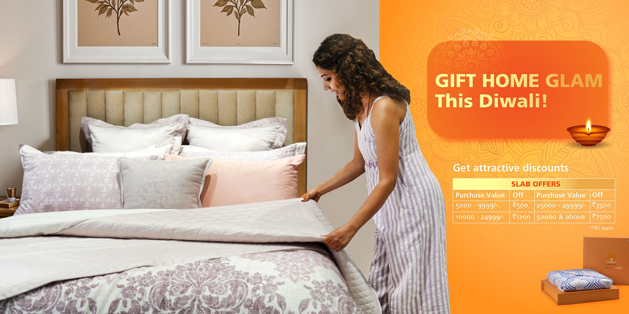 Buy Bedsheets, Towels, Cushion Covers, Dohar & Quilt Online - Maspar